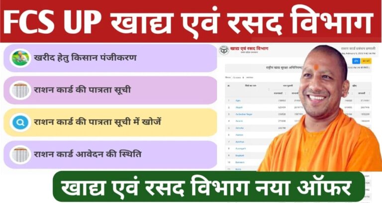 UP Ration Card @fcs.up.gov.in Food and Civil Supplies Department